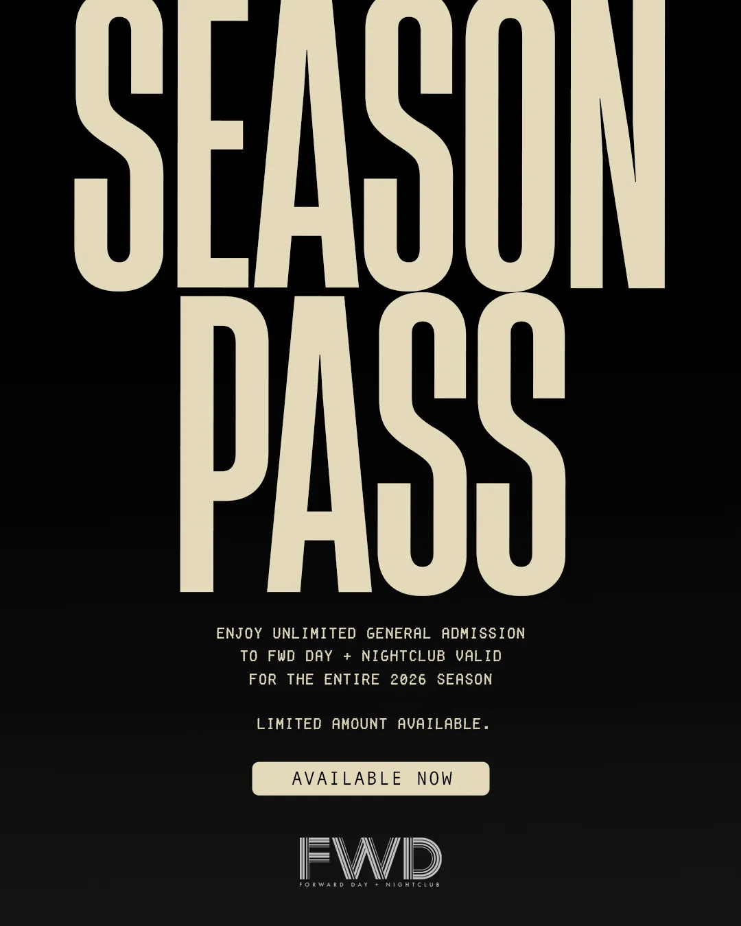 2026 Season Pass by FWD Day + Nightclub | Cleveland | Speakeasy